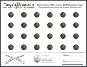 Fourth of July Musket Ball Shooting Target - Targets4Free